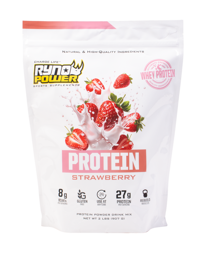 Strawberry Premium Whey PROTEIN Powder – Ryno Power Canada